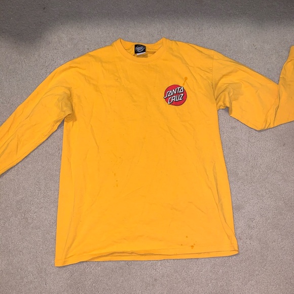 Santa Cruz Skateboards | Tops | Yellow Santa Cruz Long Sleeve Shirt ...